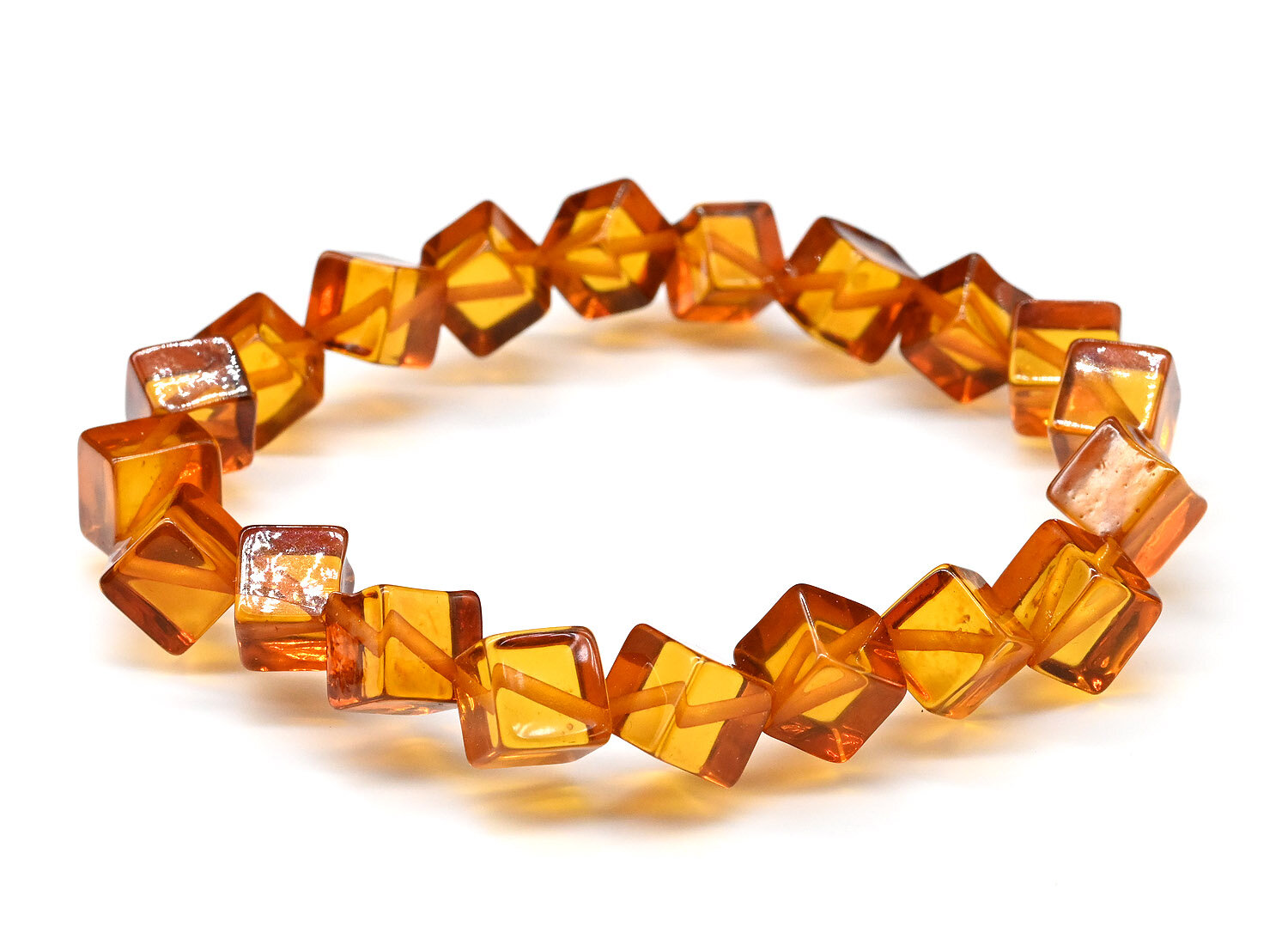 Браслет-цепочка, янтарь