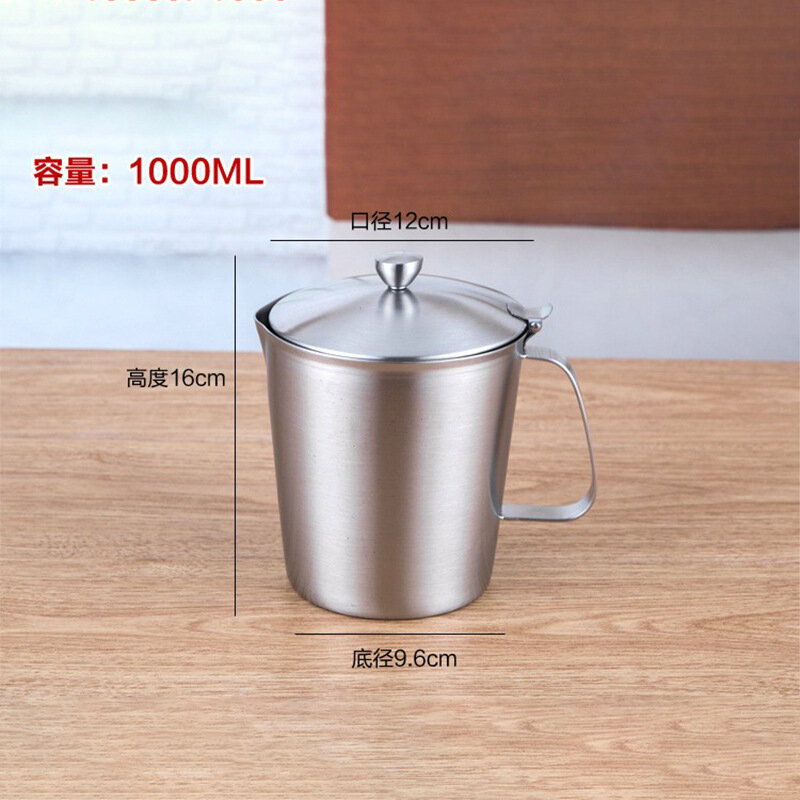 Утолщенный мерный стакан из нержавеющей стали 304, 2000 мл, для молока, чая, кофе, с шкалой, 2 л, лабораторный стакан, такой же, как лабораторный