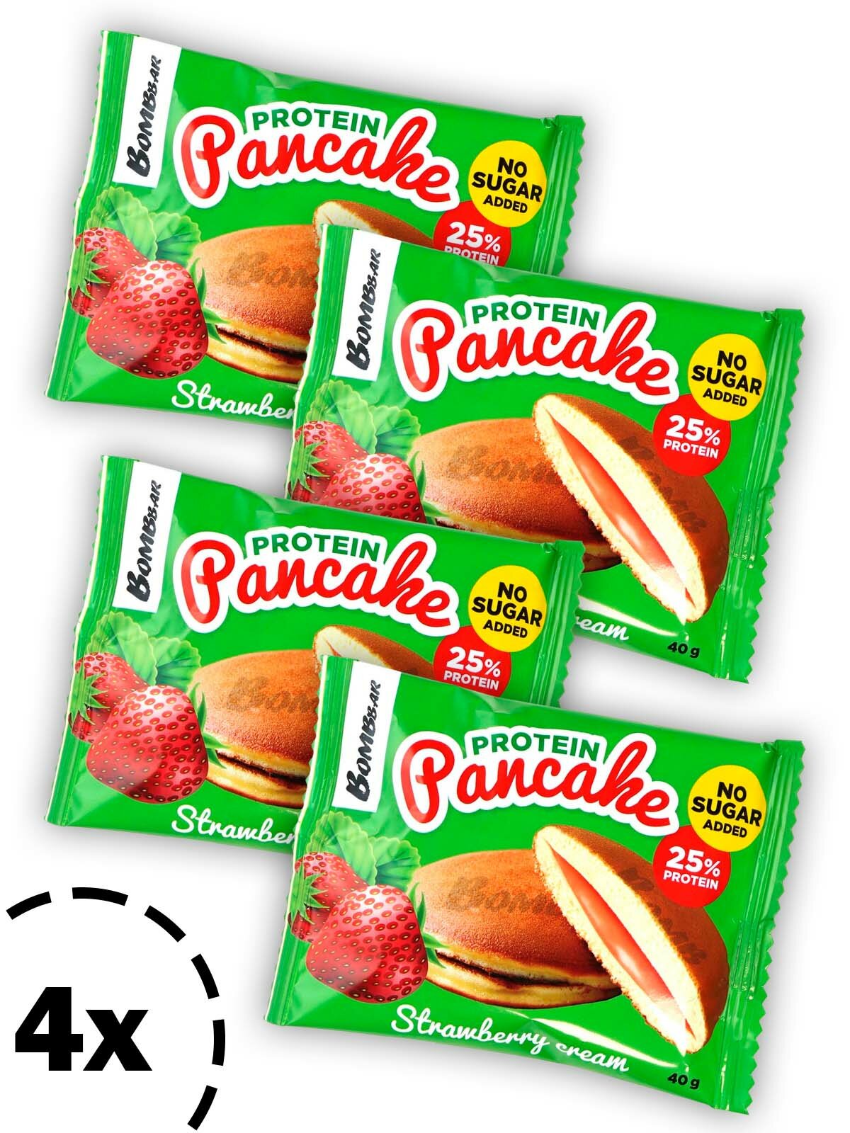Протеиновый батончик BombBar Панкейк протеиновый 4 х 40 г, Клубничный крем
