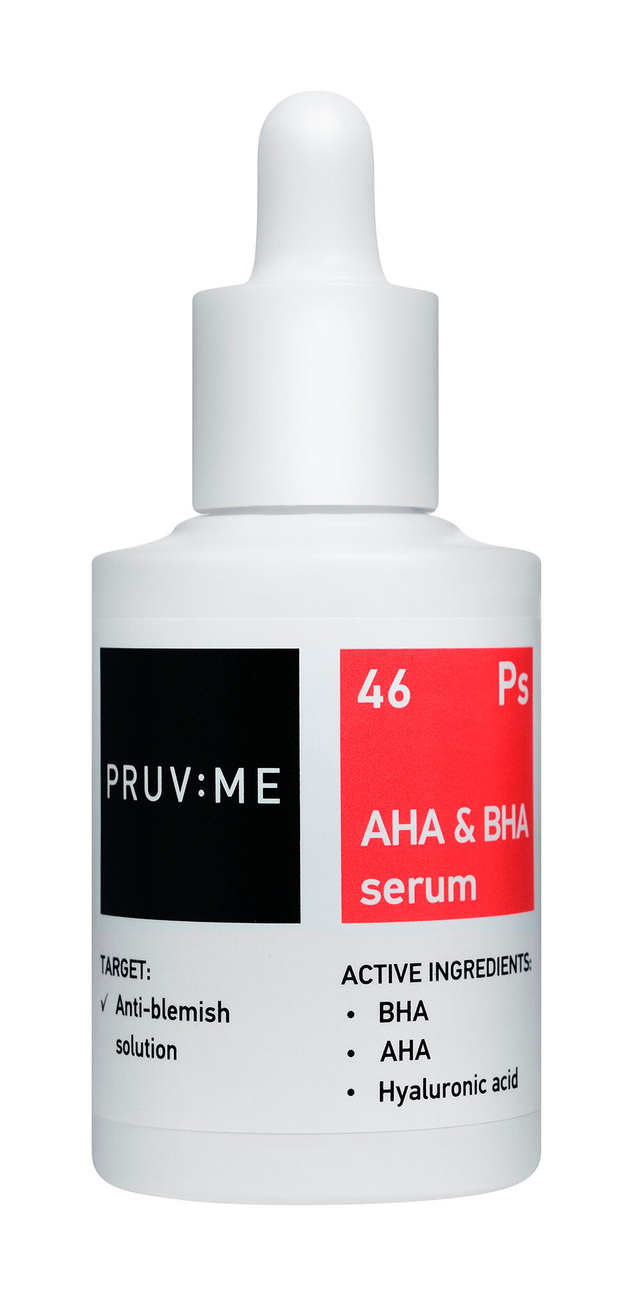 PRUV: ME Ps 46 AHA & BHA serum Сыворотка для лица с AHA и BHA против несовершенств, 30 мл