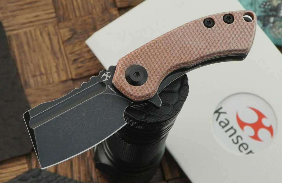 Складной нож Kansept Knives Mini Korvid, сталь 154CM, рукоять коричневая микарта