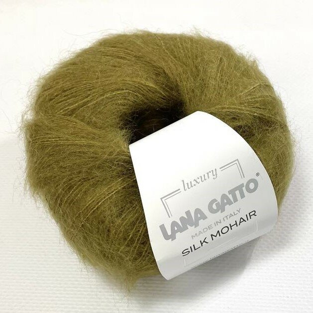 Пряжа Silk Mohair Lana Gatto - 30142 коричневый защитный