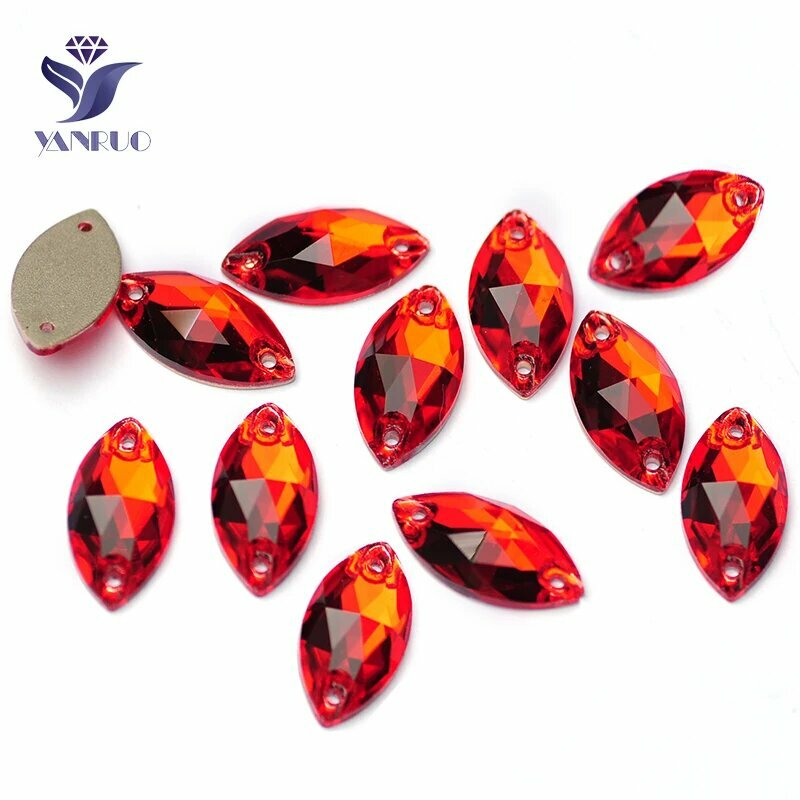 Стразы YANRUO 3223 Navette Light Siam AAAAA