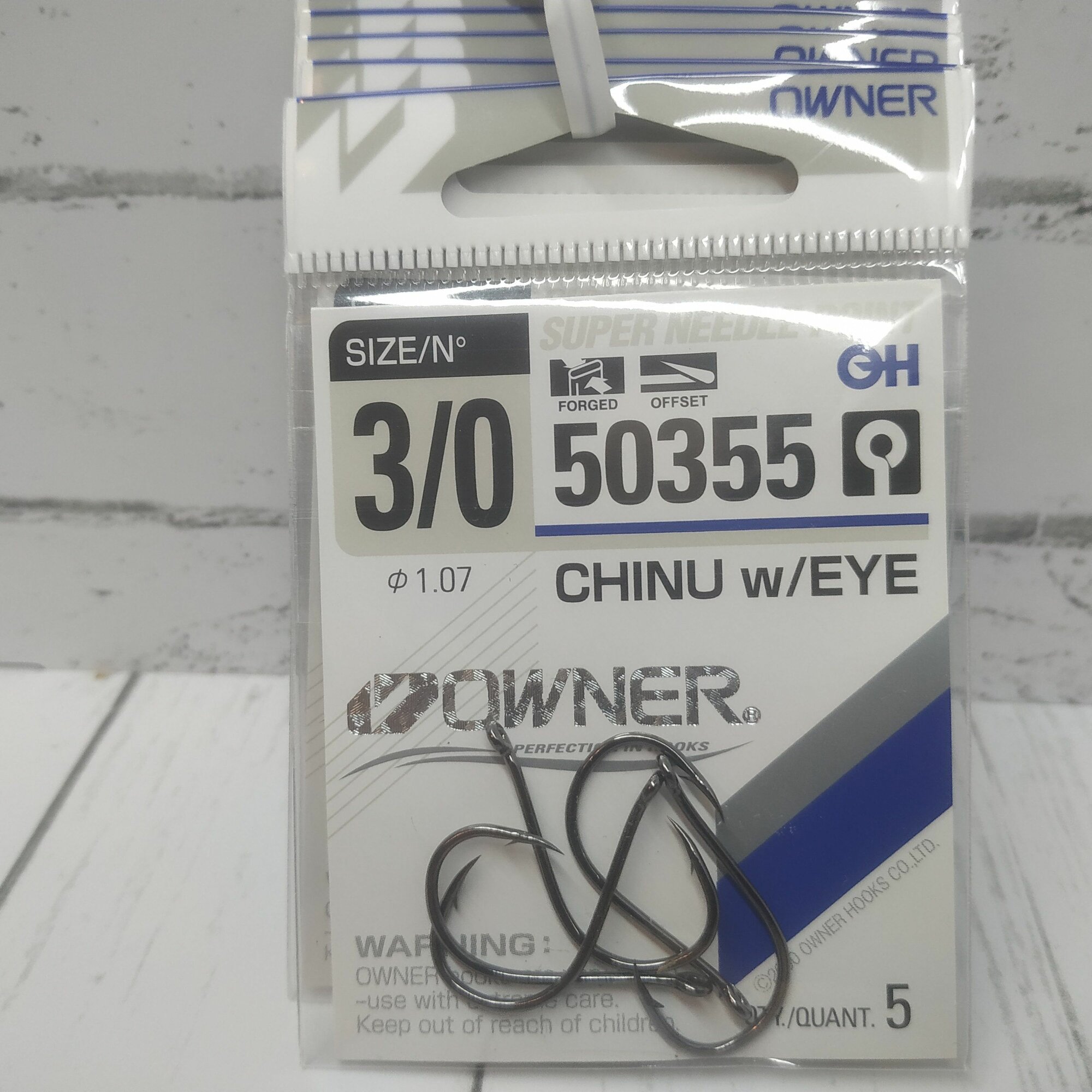 OWNER Крючок рыболовный 50355 CHINU w/EYE BC "ORIGINАL" №3/0-5уп (25шт)