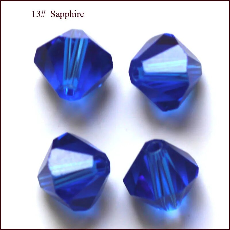 Хрустальные бусины Sapphire 13#, синий, 10 мм
