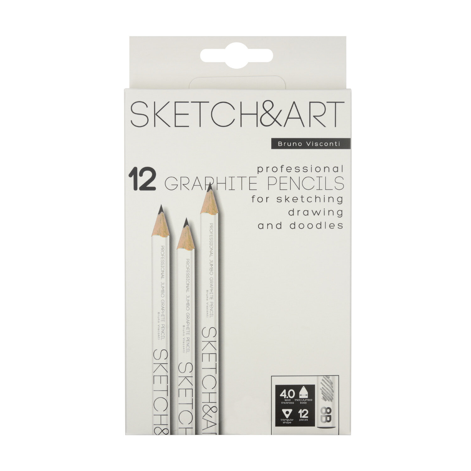 Карандаш чернографитовый "Sketch&Art. Jumbo" 8В, 4 MM Набор 12 шт.