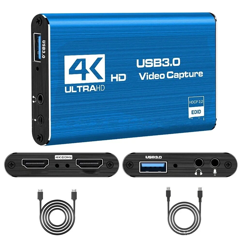 Видеозахват USB 3.0 4K HDMI blue