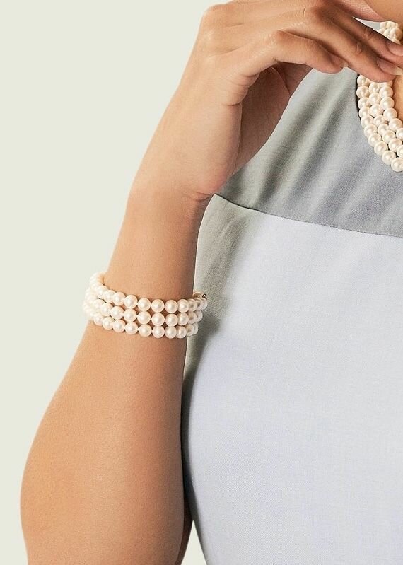 Браслет, жемчуг пресноводный культивированный, жемчуг культивированный