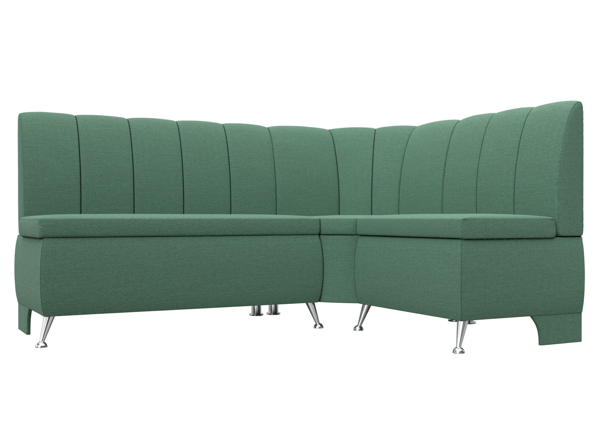 Диван кухонный угловой Кантри правый угол, рогожка, механизм нераскладной, Амур зеленый, 170x132x88см. Хит Диванов