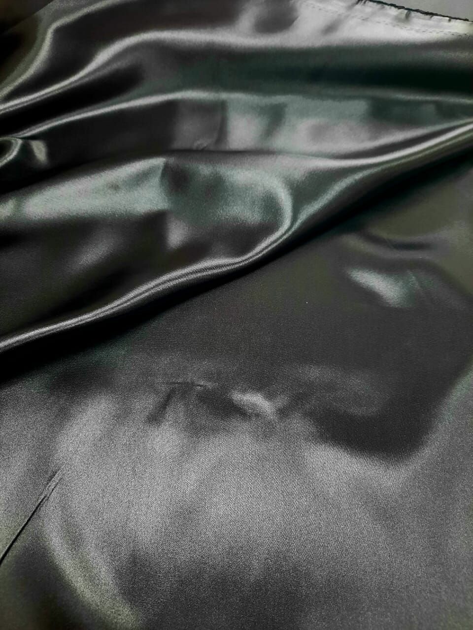 Подкладочный атлас, черный