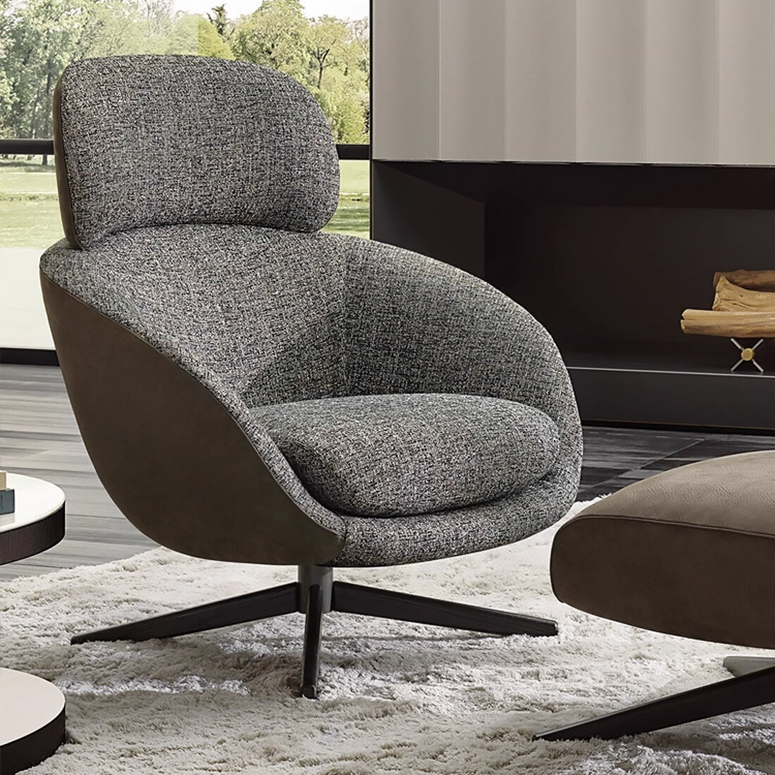 Кресло для отдыха вращающееся на крестовине Russell Armchair (без подставки)