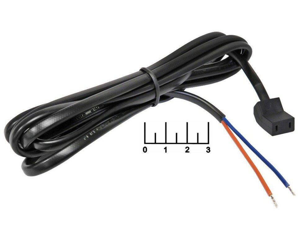 Шнур электрический для вентилятора 2м (2*0.75) черный Y008/ST2/B03FA