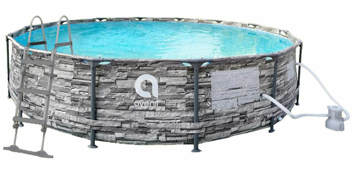 Бассейн каркасный Avenli круглый, с усиленным каркасом, 457х107 см, кирпич, полный комплект (12268EUV56)