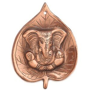 Панно ганеш на листе (силумин, 17 на 14 см.), 1 шт.