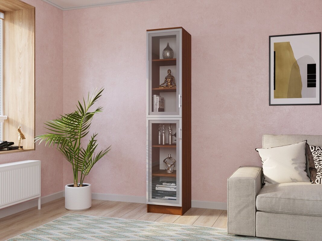 Книжный шкаф МебельЛэнд24 Альма - 2 Орех Экко 40x40x200