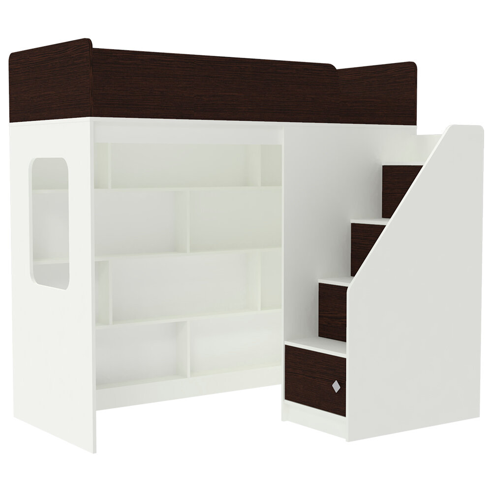 Кровать чердак Л-С603.3 75x175 Белый Венге