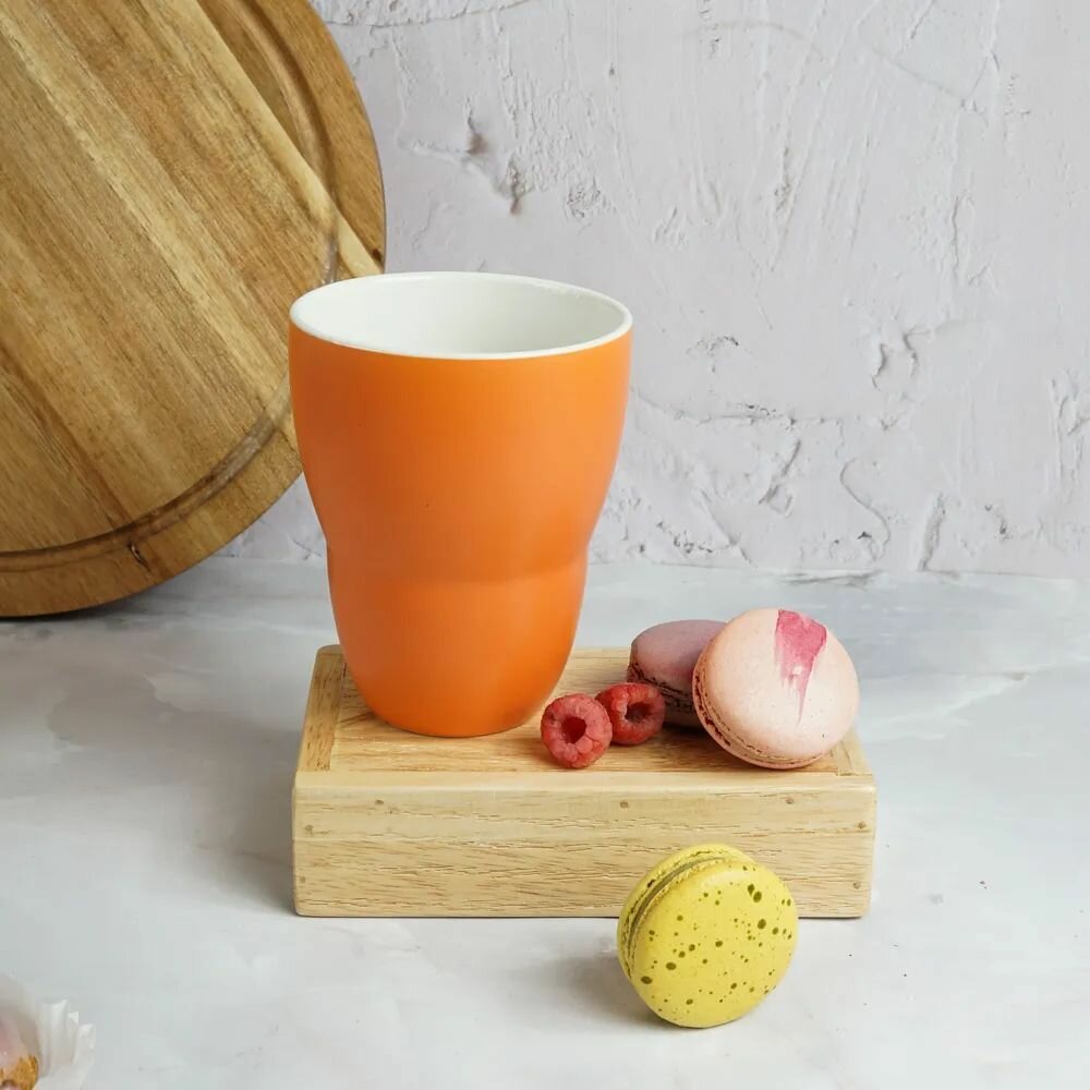 Чашка фарфоровая 500мл оранжевая