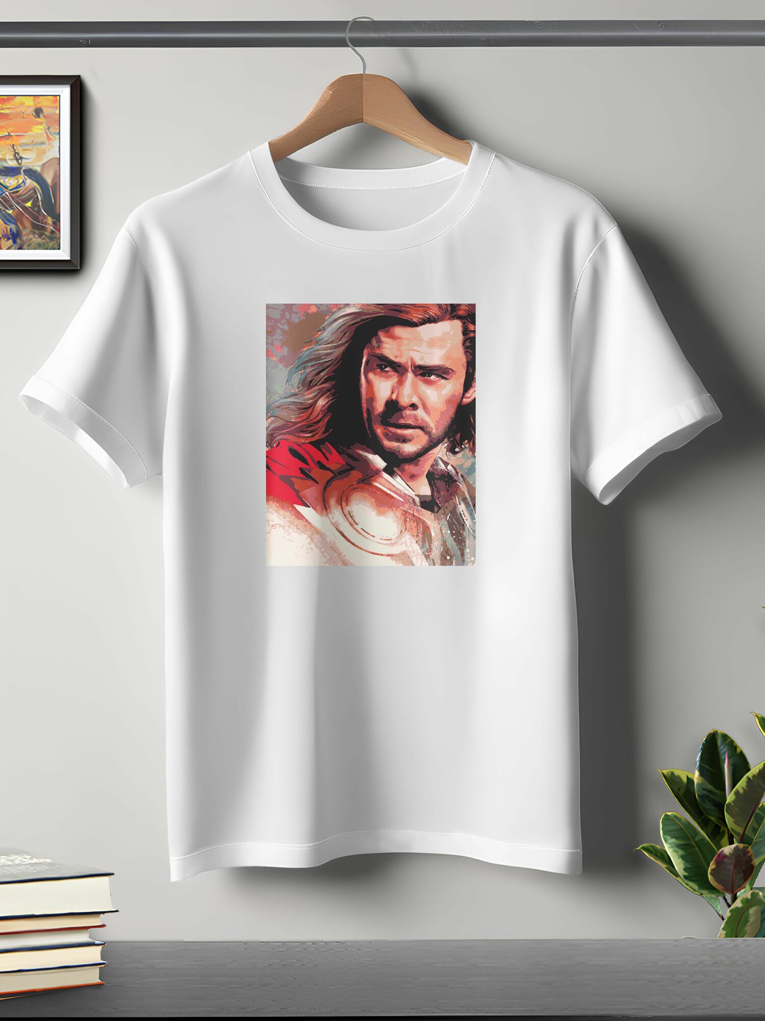 Футболка ONEQ унисекс 56-58 (3XL) размер с принтом Тор, белая