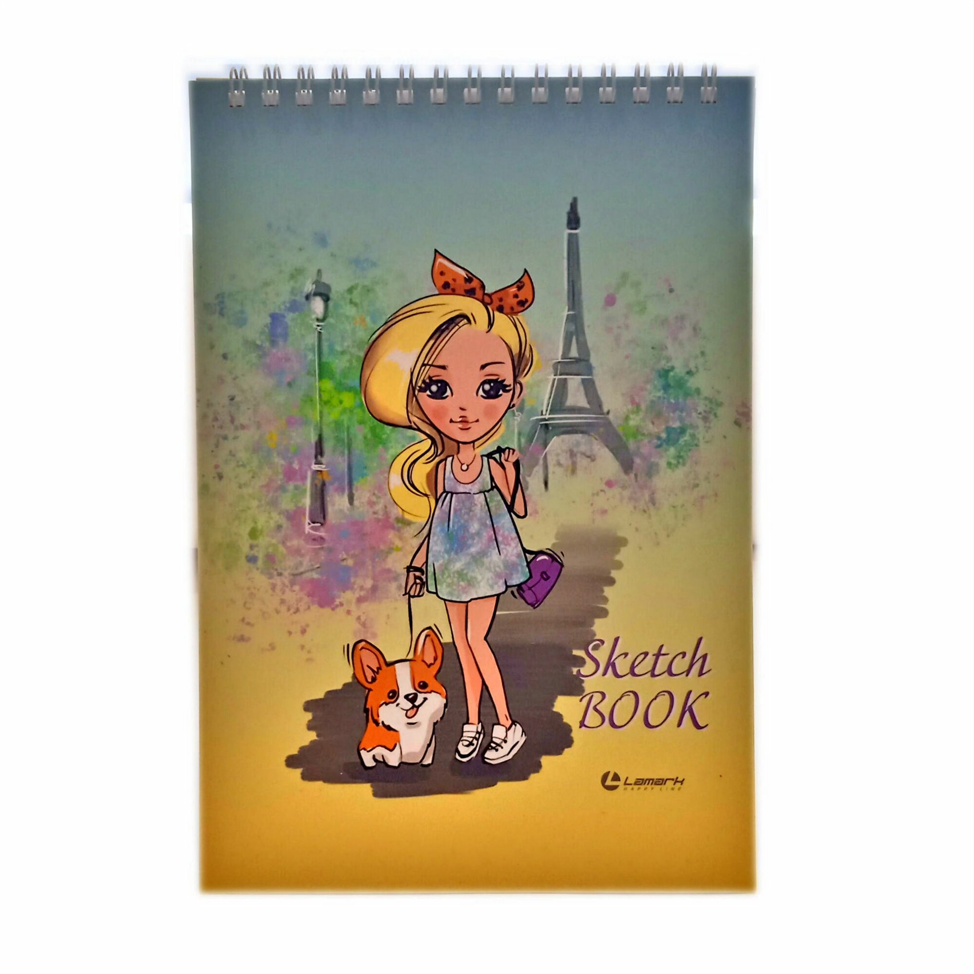 Скетчбук LAMARK "Прогулка по Парижу", A5, спиральное крепление, картонная обложка