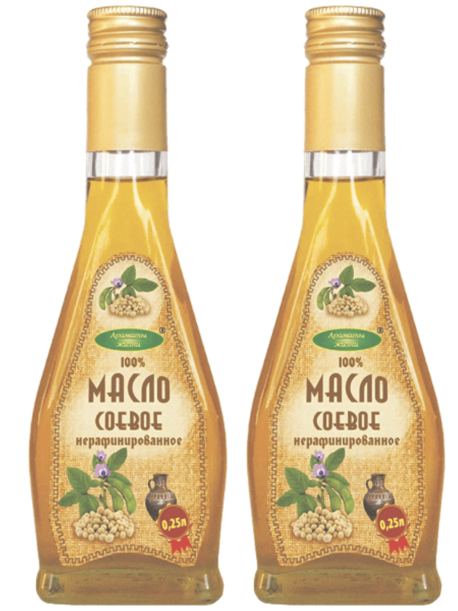 Масло соевое растительное нерафинированное 250мл*2штуки ст/бутылка