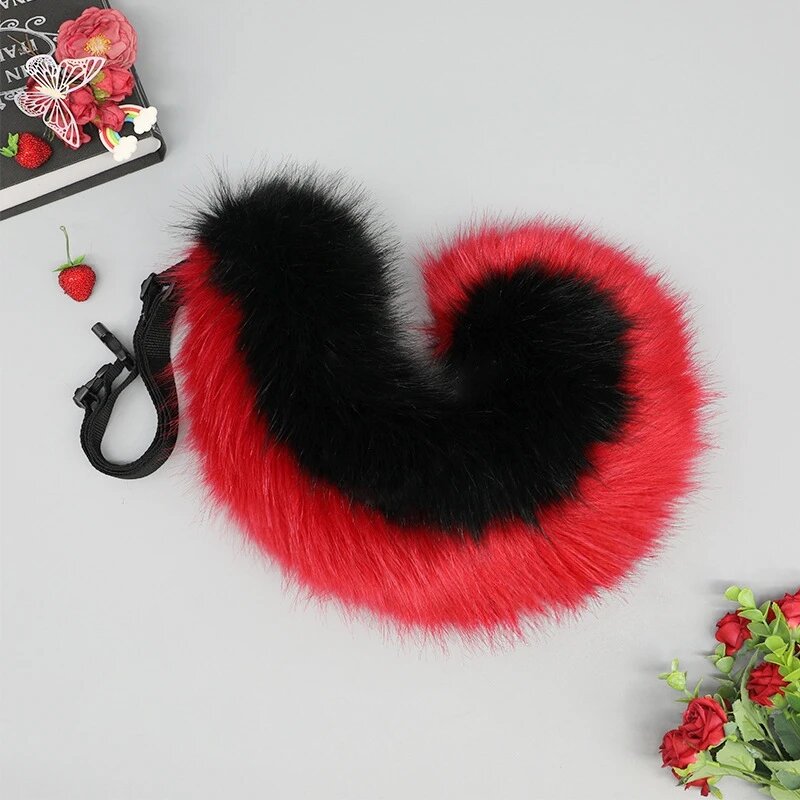 Плюшевые уши и хвост немецкой овчарки для косплея Красный, tail