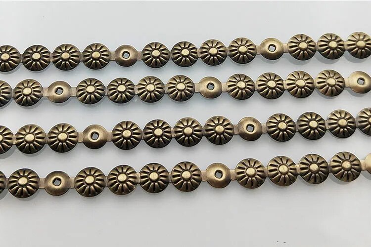 Бронзовые и серебряные декоративные ленты для обивки 5 м bronze 11mm