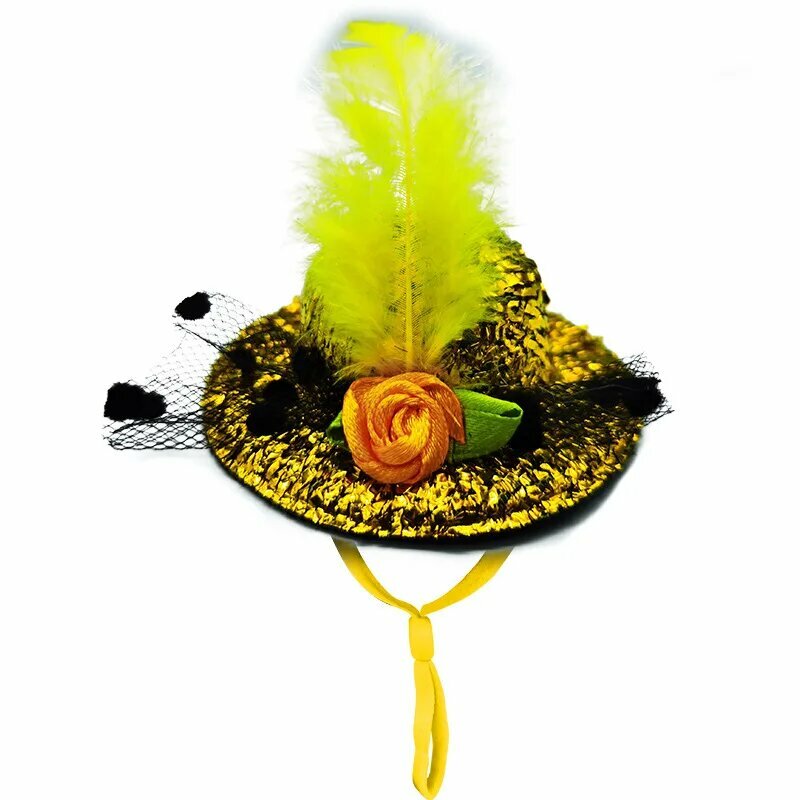 Шляпа с куриным пером для кур, регулируемый эластичный ремешок для подбородка, мини-головной убор, шлем с куриным пером, аксессуары, петушиная утка