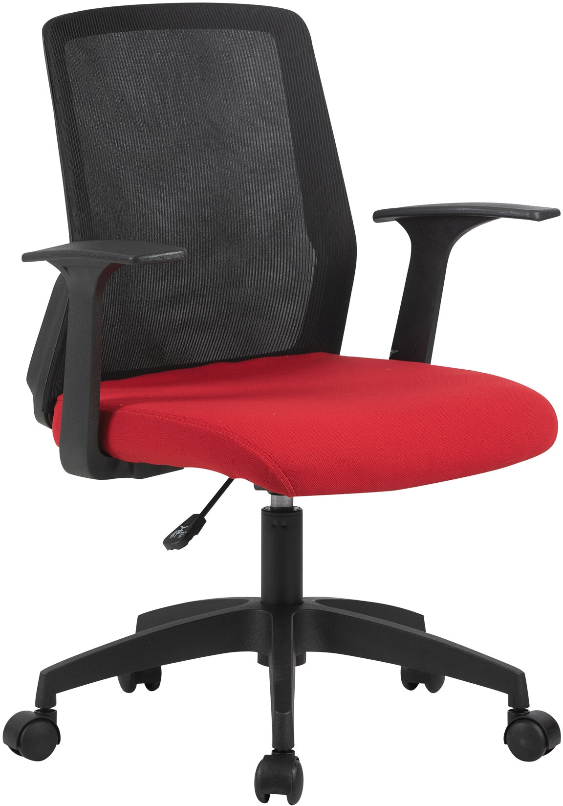 Кресло Cactus CS-MC222-BKRD черный сиденье темно-красный сетка/ткань низк. спин. крестов. пластик пластик черный