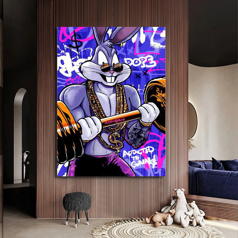 Доллар / Bugs Bunny, Картина деньги, мотивация постер, из коллекции "Офисные картины", 50х70 см.