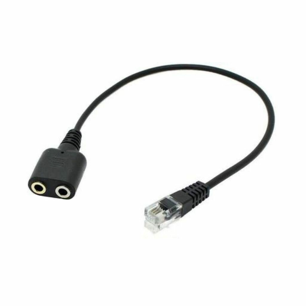 Двойной кабель-переходник с кристаллической головкой 3,5 ММ на RJ9