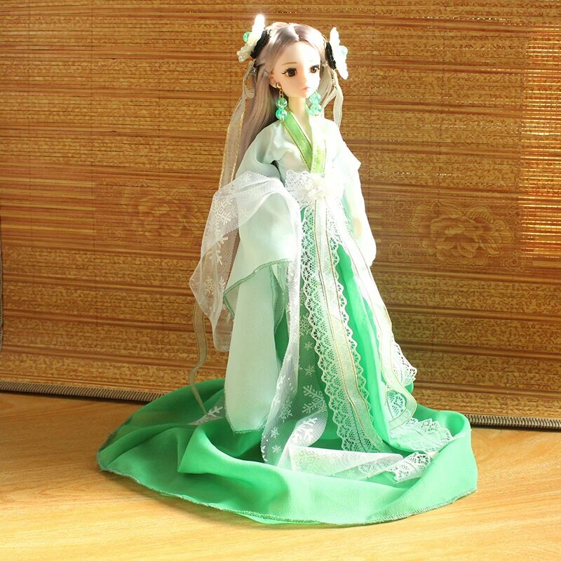 Китайская кукла BJD 30 см для девочек Изумрудный, 9