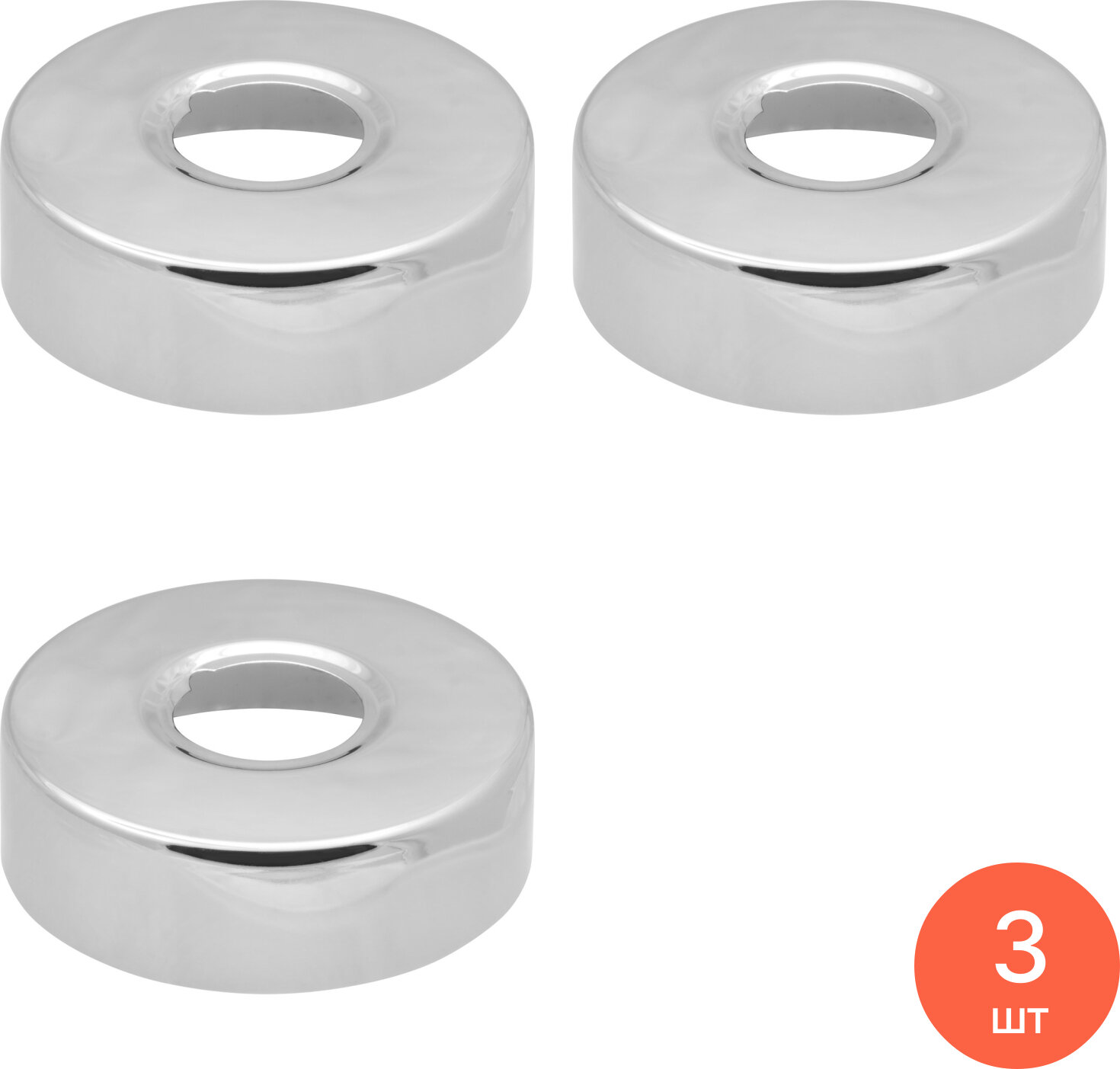 Чашка отражатель MasterProf / МастерПроф декоративная, цилиндр, из нержавеющей стали, серая, диаметр отверстия 3/4", 70х25х20мм, 1шт. / сантехника (комплект из 3 шт)