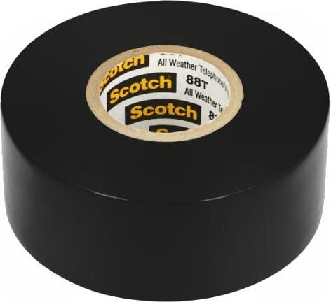 Изолента 3M SCOTCH-88T-25-11 Лента электроизоляционная W 25мм L 11м Thk 0,22мм черный 1 рулон
