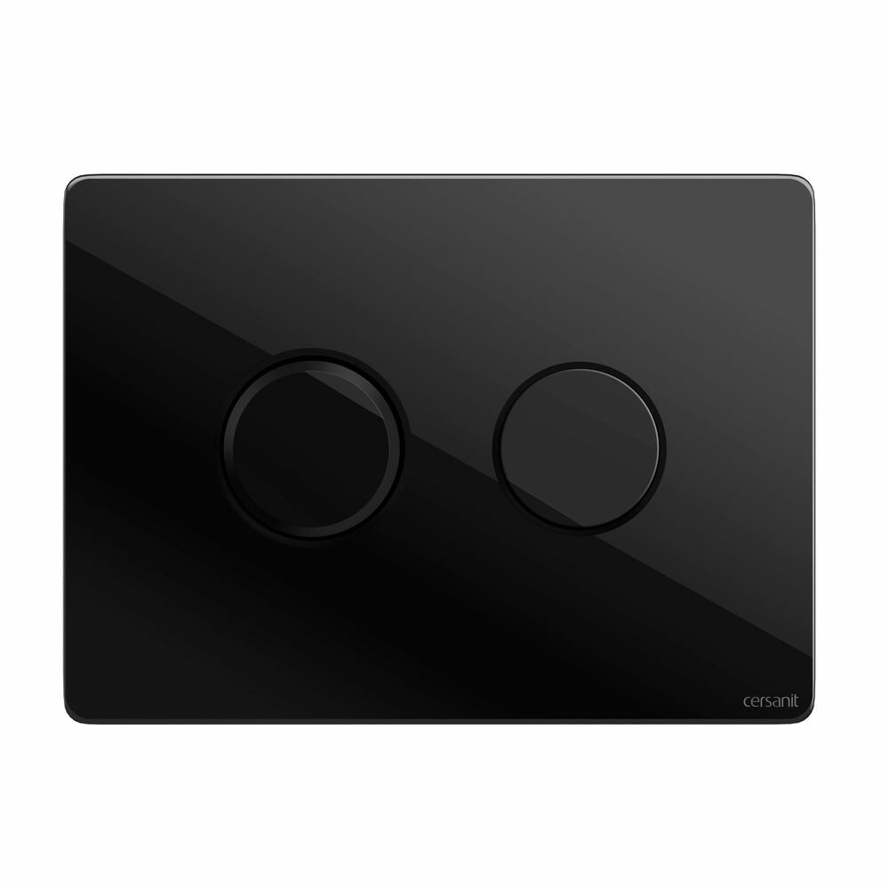 Кнопка / клавиша смыва ACCENTO CIRCLE пневматическая черная глянцевая стеклянная