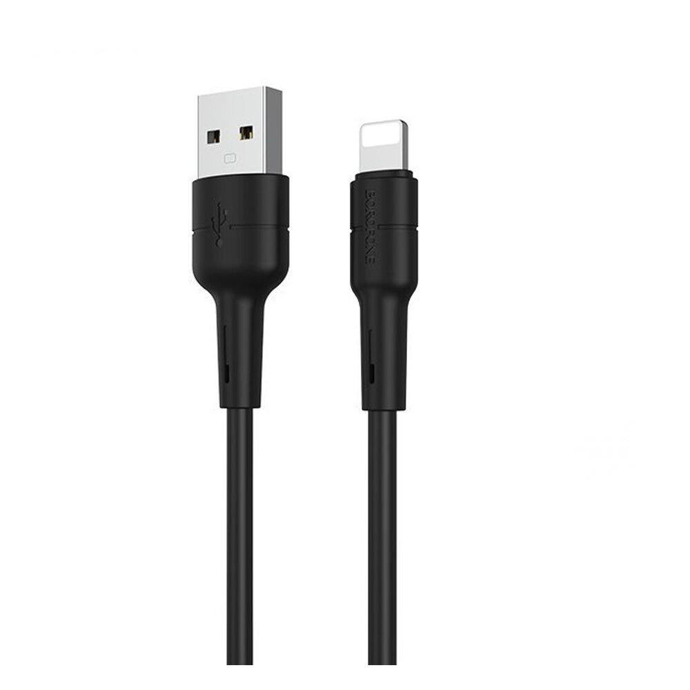 Кабель USB - 8 pin "Borofone BX30" 1м, круглый, 2.4A, силикон, цвет: чёрный