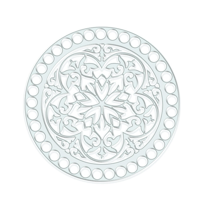 Донышко для вязания круг 15 см узор №11. Прозрачный Акрил. (Мегасупер)