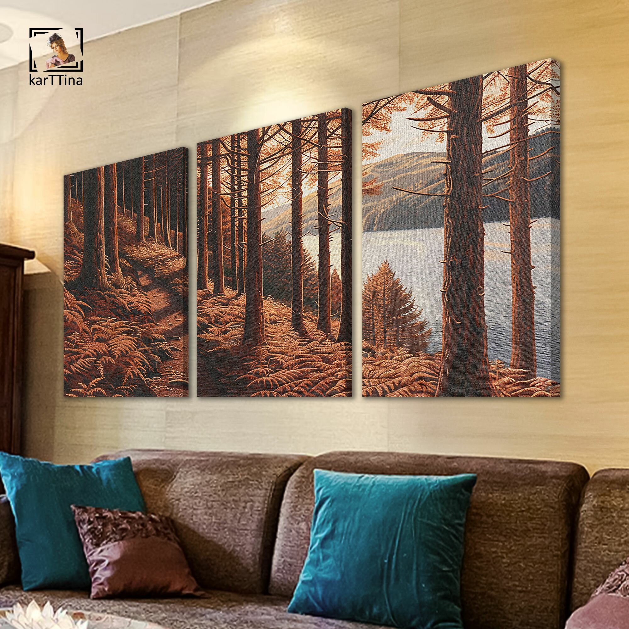 Картина на стену, интерьерная "Закат на склоне", 150 см х 70 см