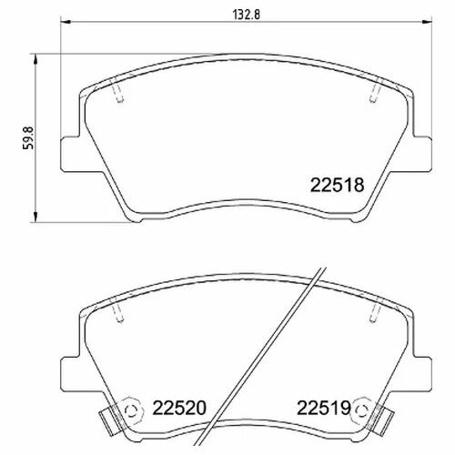 Комплект передних тормозных колодок Brembo P30107 для Hyundai Elantra, IONIQ; Kia Niro