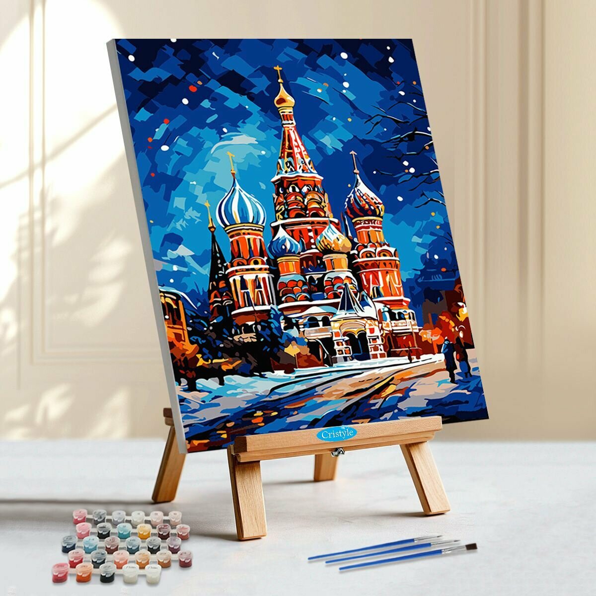 Картина по номерам на холсте Cristyle ST048, 'Собор Василия Блаженного', 30*40 см