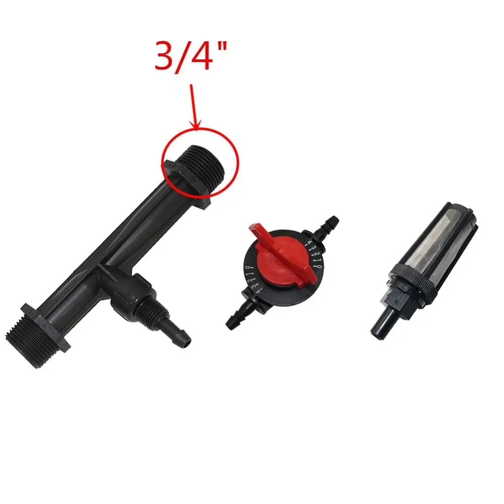 Инжектор для удобрений 3/4", 1/2", черный