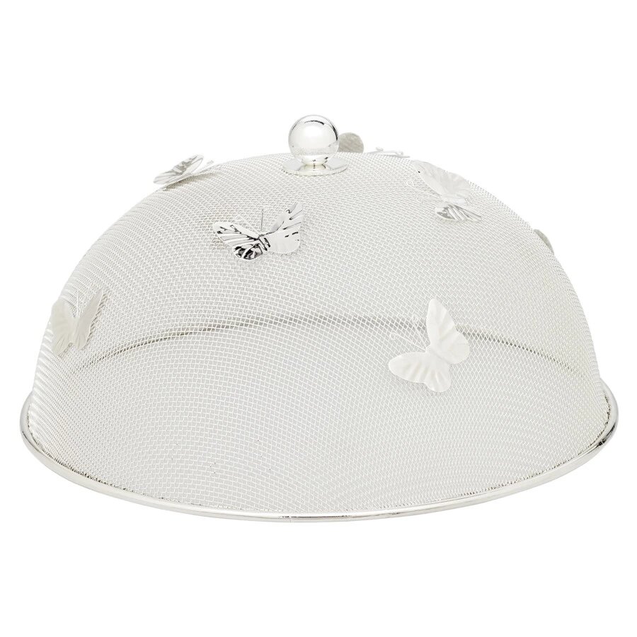 Клош для тарелок Edzard Бабочка сетчатый d30хh16см, посеребрение