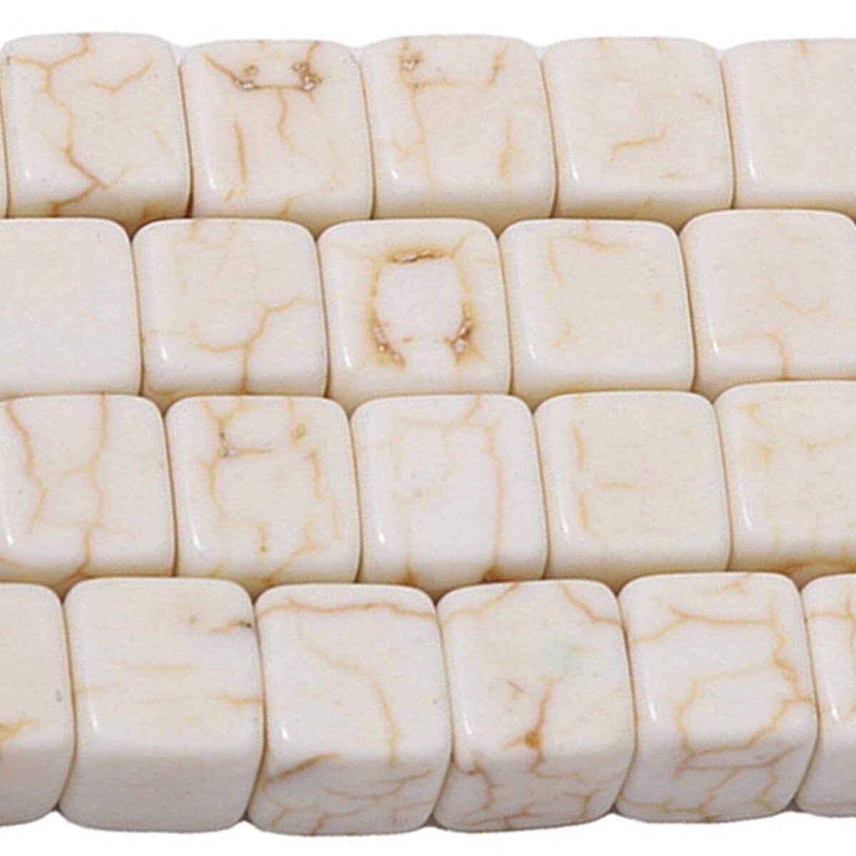 Натуральная бусина Говлит цвет слоновой кости 0012245 кубик 8х8х8 мм, цена за 10 шт.