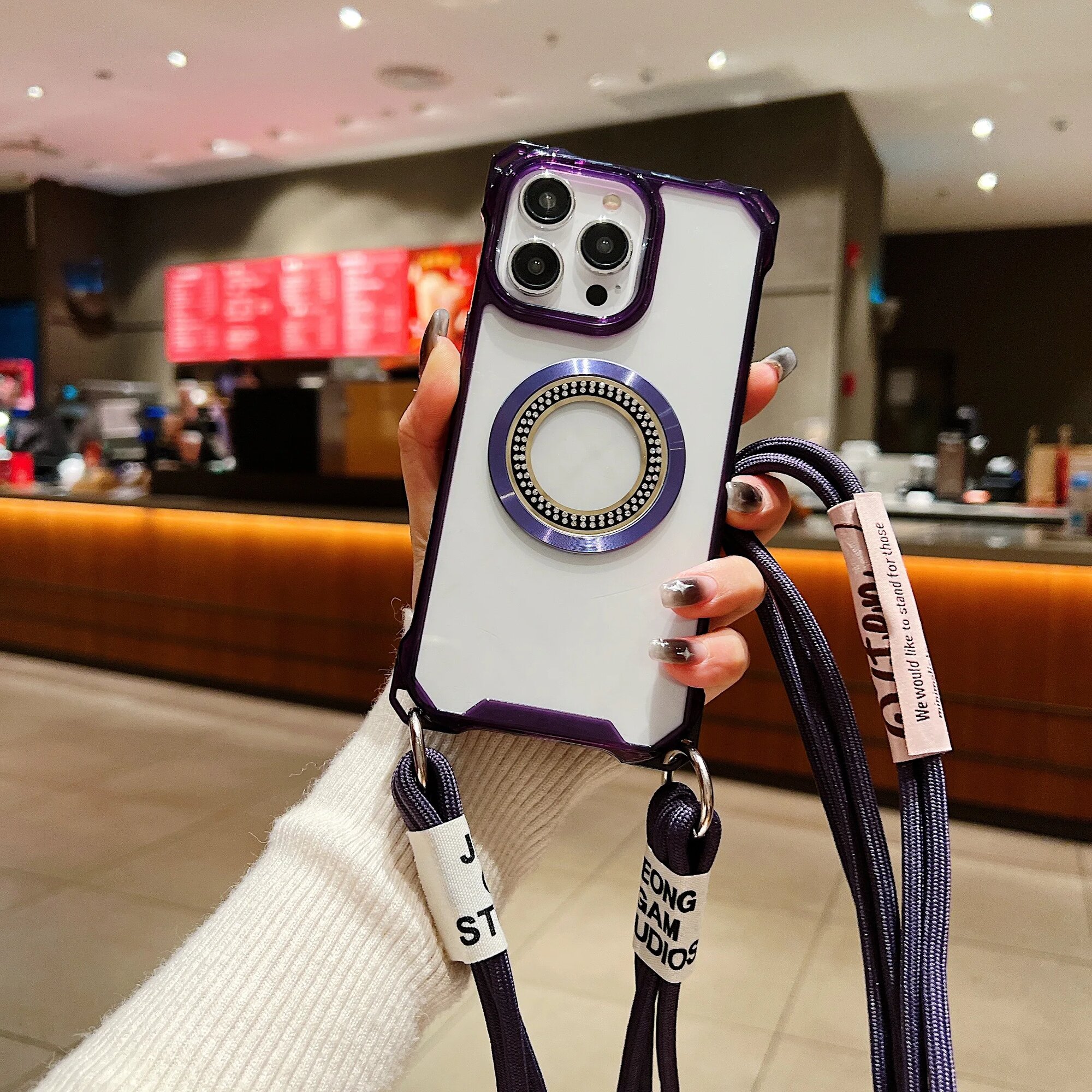 Чехол с магнитным ремешком для iPhone 15 Pro Max 13 Mini 12 Фиолетовый, Purple, For iPhone 15Pro Max