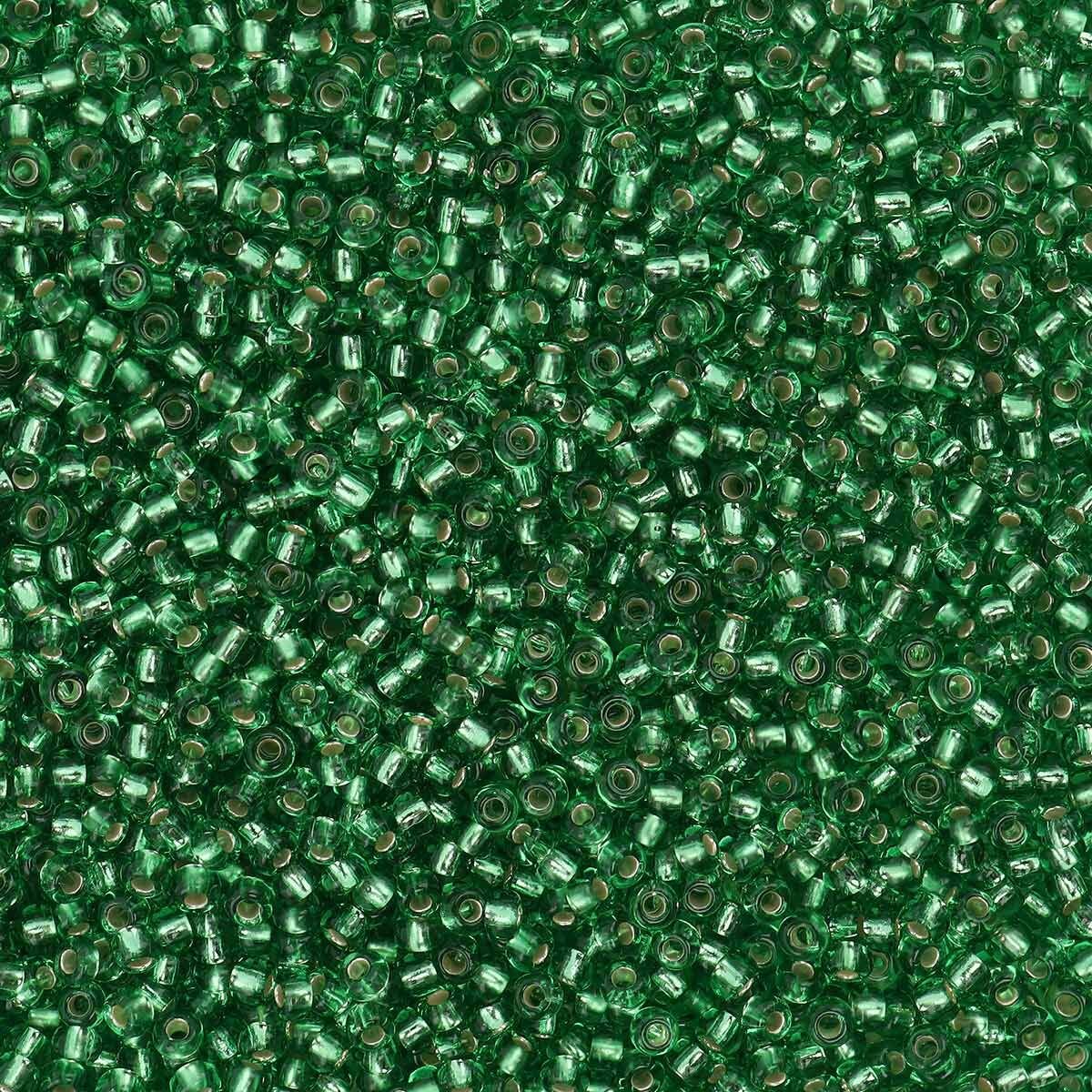 (57100) Бисер прозрачный с серебр. центром 10/0, круг. отв, 50г, Preciosa