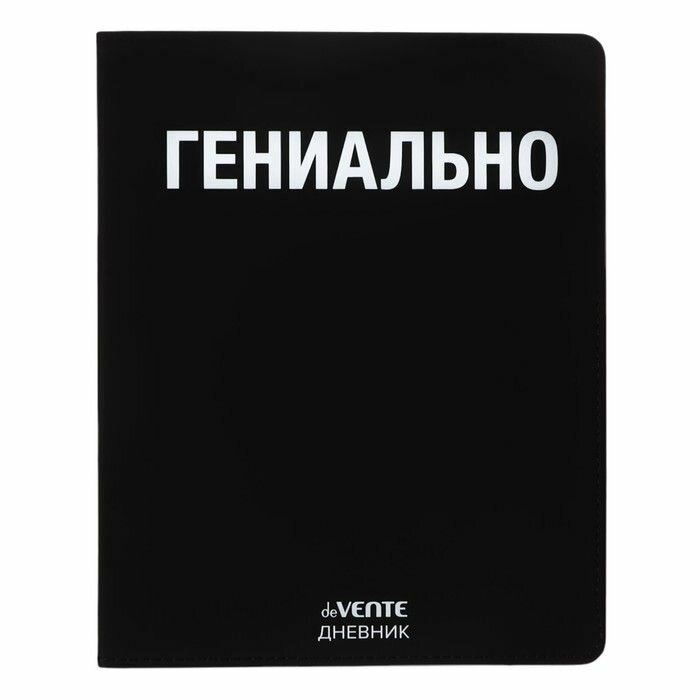Дневник школьный deVENTE для 1-11 класса "Гениально", интегральная обложка, искусственная кожа, шелкография, ляссе, 80 г/м2 (2021443)
