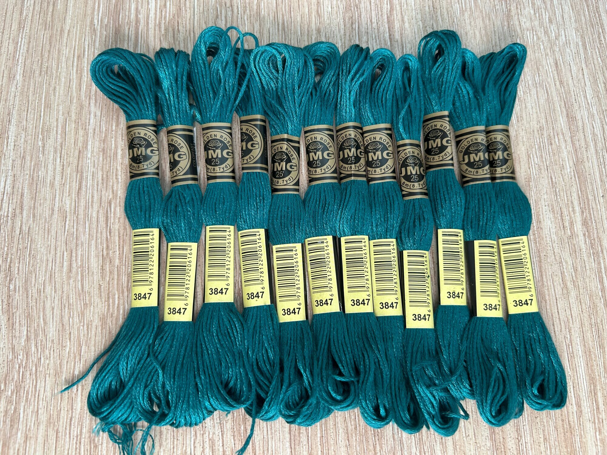 Нитки для вышивания JMC мулине (150-3866) 100% полиэфир 12 штук x 8 м