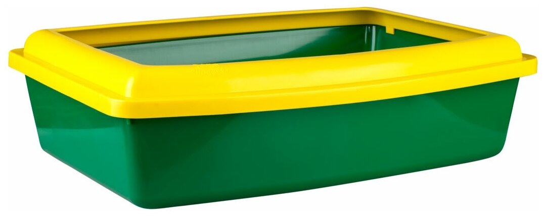Туалет-лоток Вака глубокий с бортиком зеленый для кошек (42,5 x 33 x 11 см)