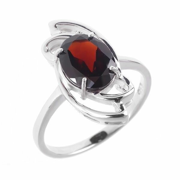 Кольцо тонкое, серебро, 925 проба, родирование, рубин