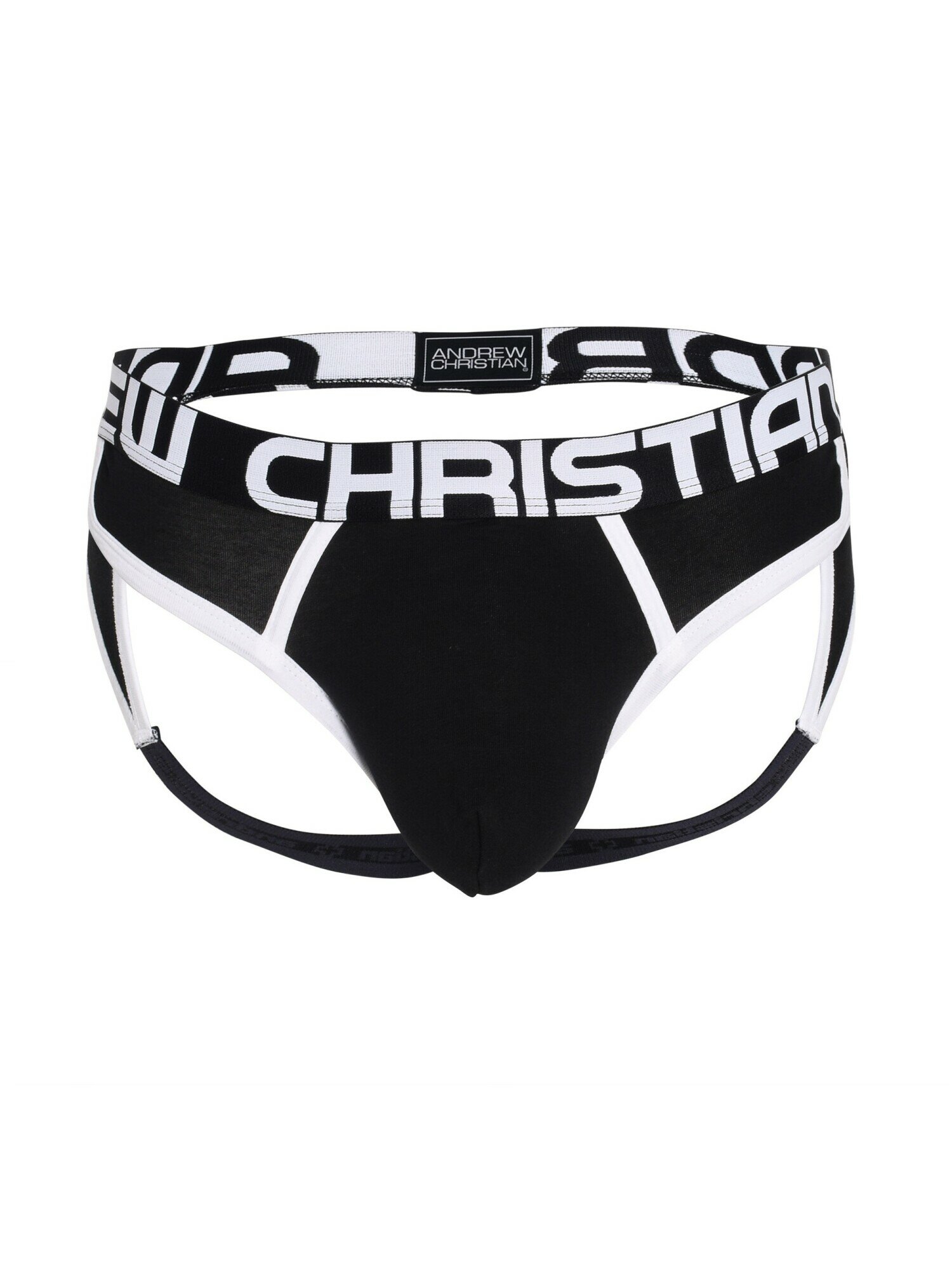 Трусы-джоки "Almost Naked Retro Frame Jock - Black" / Andrew Christian / Черный / Размер XL