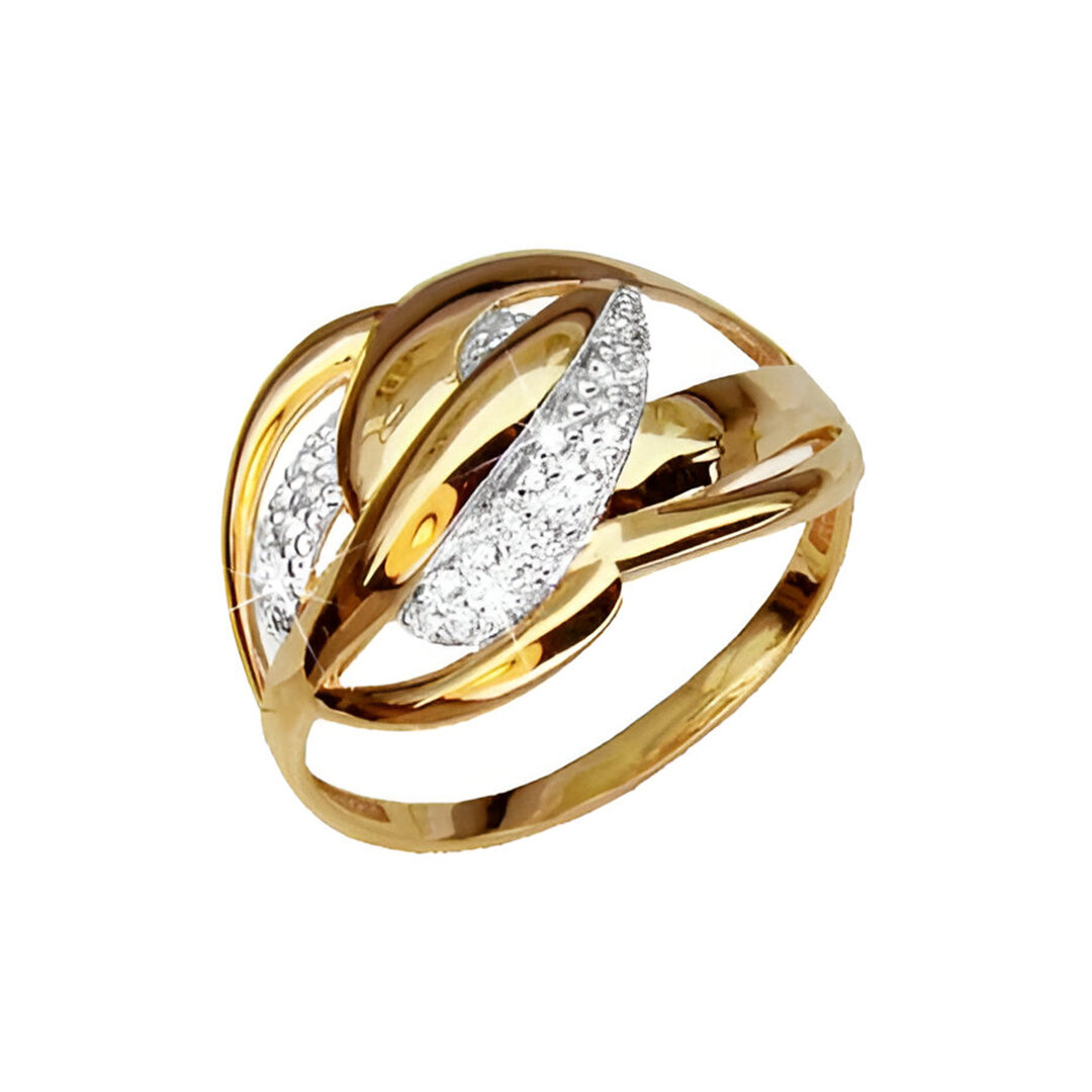 Кольцо, красное золото, 585 проба, металл, фианит